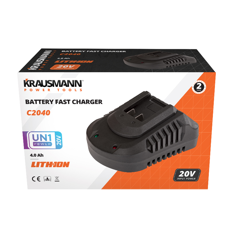Krausmann Φορτιστής Μπαταρίας Li-Ion 4.0Ah 20V C2040 - Vasadis Shop ...