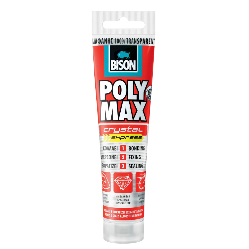 Κόλλα Bison Poly Max Crystal Express 115Gr - Vasadis Shop : Κυνηγετικά Είδη